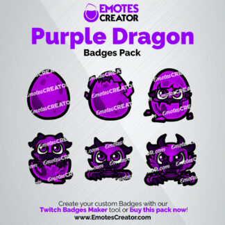 Purple Dragon Sub Badges Pack - Emotes Creator