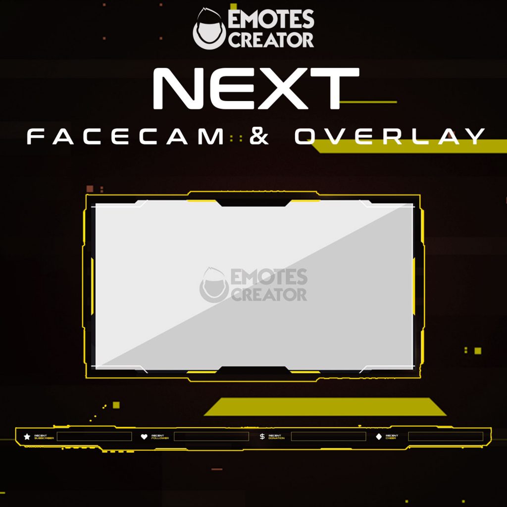 "Next" Facecam Frame & Overlay - Emotes Creator