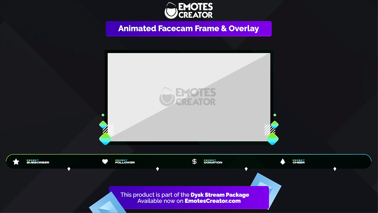 “Dysk” Facecam Frame & Overlay – Emotes Creator