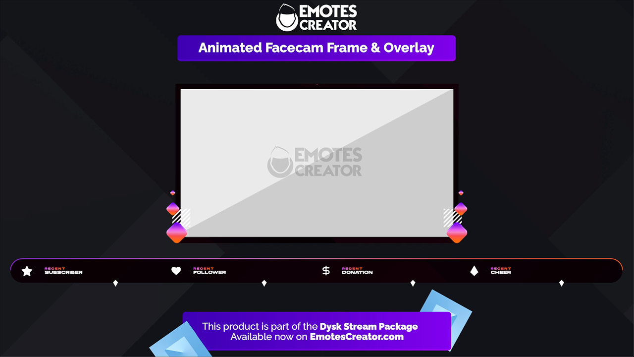 “Dysk” Facecam Frame & Overlay – Emotes Creator