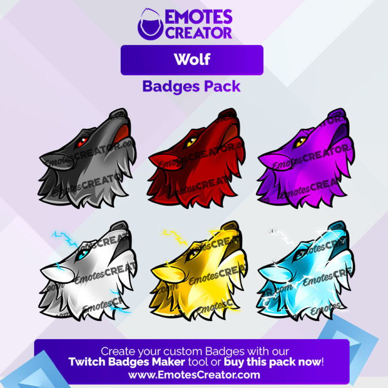 Wolf Twitch Sub Badges - Emotes Creator