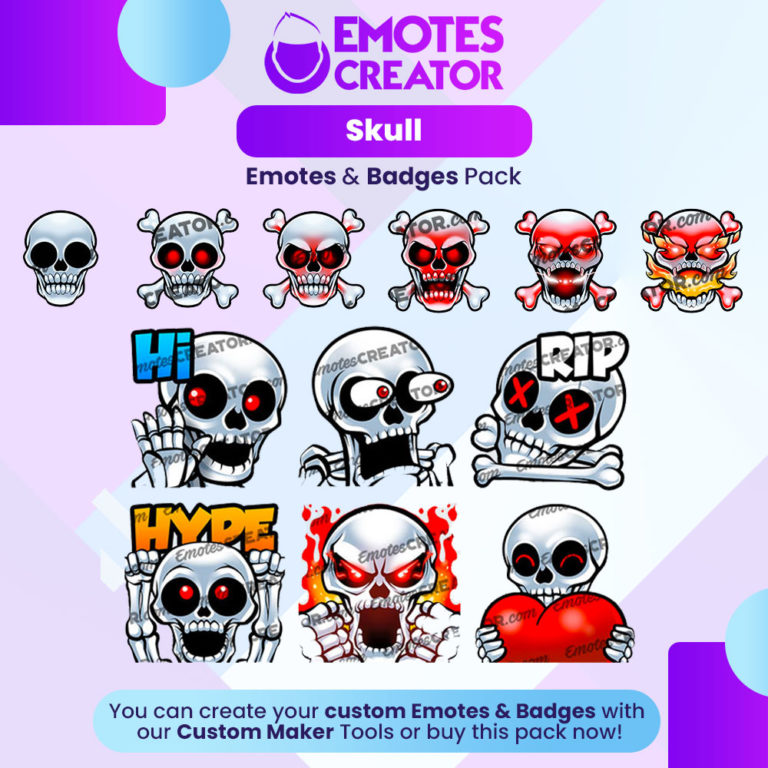 Skull Emotes&Badges Bundle - Emotes Creator