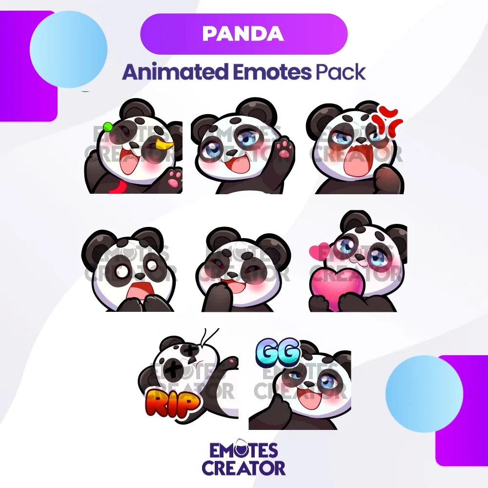 Panda Animated Emotes Pack - Emotes Creator