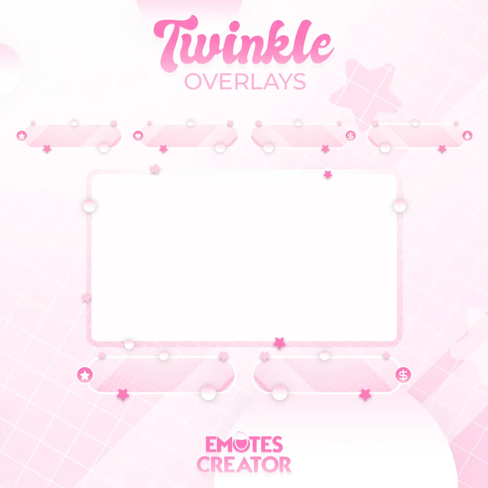 Twinkle Facecam Frame & Overlay - Emotes Creator